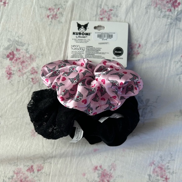 Sanrio | Accessories | Kuromi Lace And Satin Scrunchies | Poshmark
